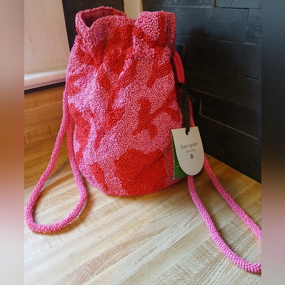 kate spade | Bags | Kate Spade Target Collab Pink Red Beaded Floral ...